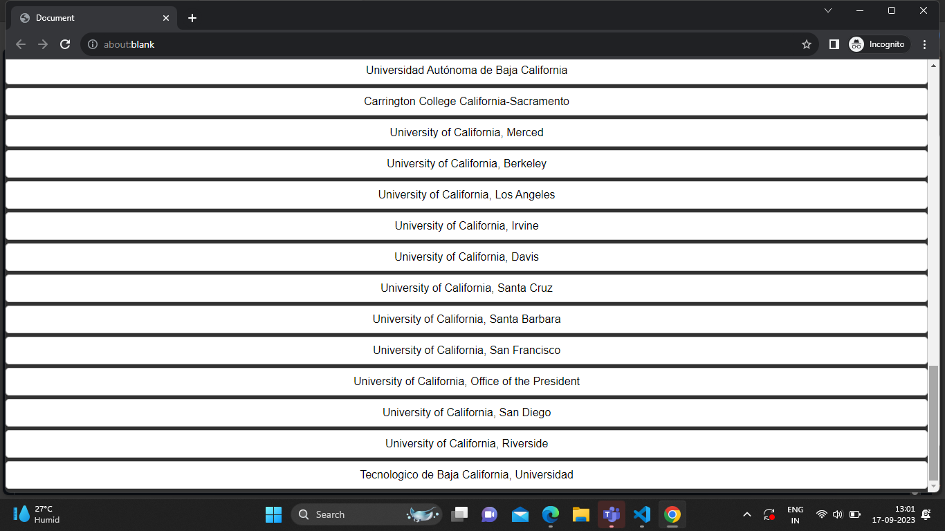GitHub - Zoyaaaaaaa/universitylist: Enter country name and get list of universities for the same