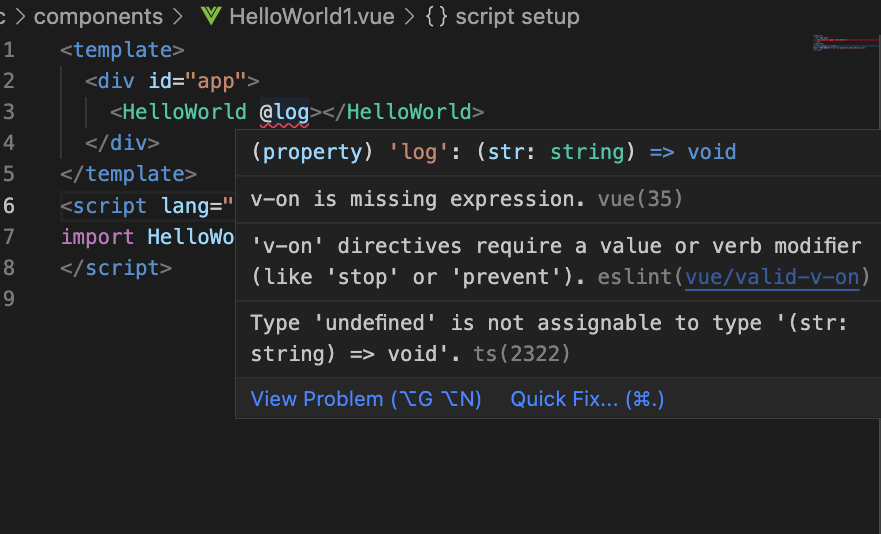 With Vue 27 Editor Has No Custom Event Hints · Issue 1570 · Vuejslanguage Tools · Github
