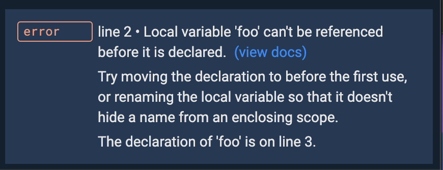 some minor changes to the error toast UI by devoncarew · Pull Request ...