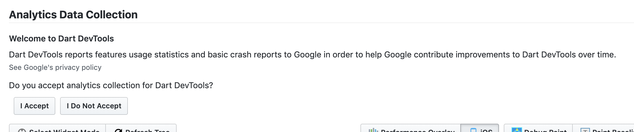 UI feedback on the analytics dialog · Issue #692 · flutter/devtools ...