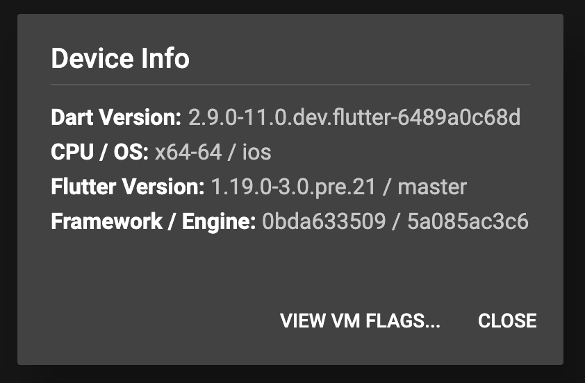 DevTools Info Page: UX Punch List 2020 · Issue #1957 · flutter/devtools · GitHub
