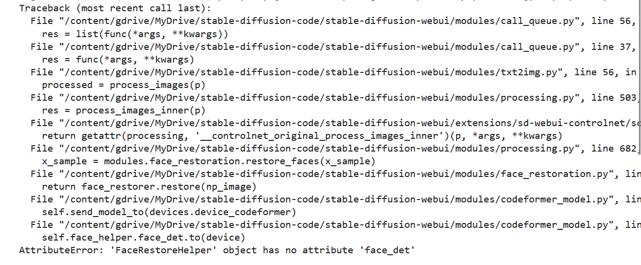 CodeFormers, Restore Faces yields "AttributeError: 'FaceRestoreHelper' object has no attribute ...