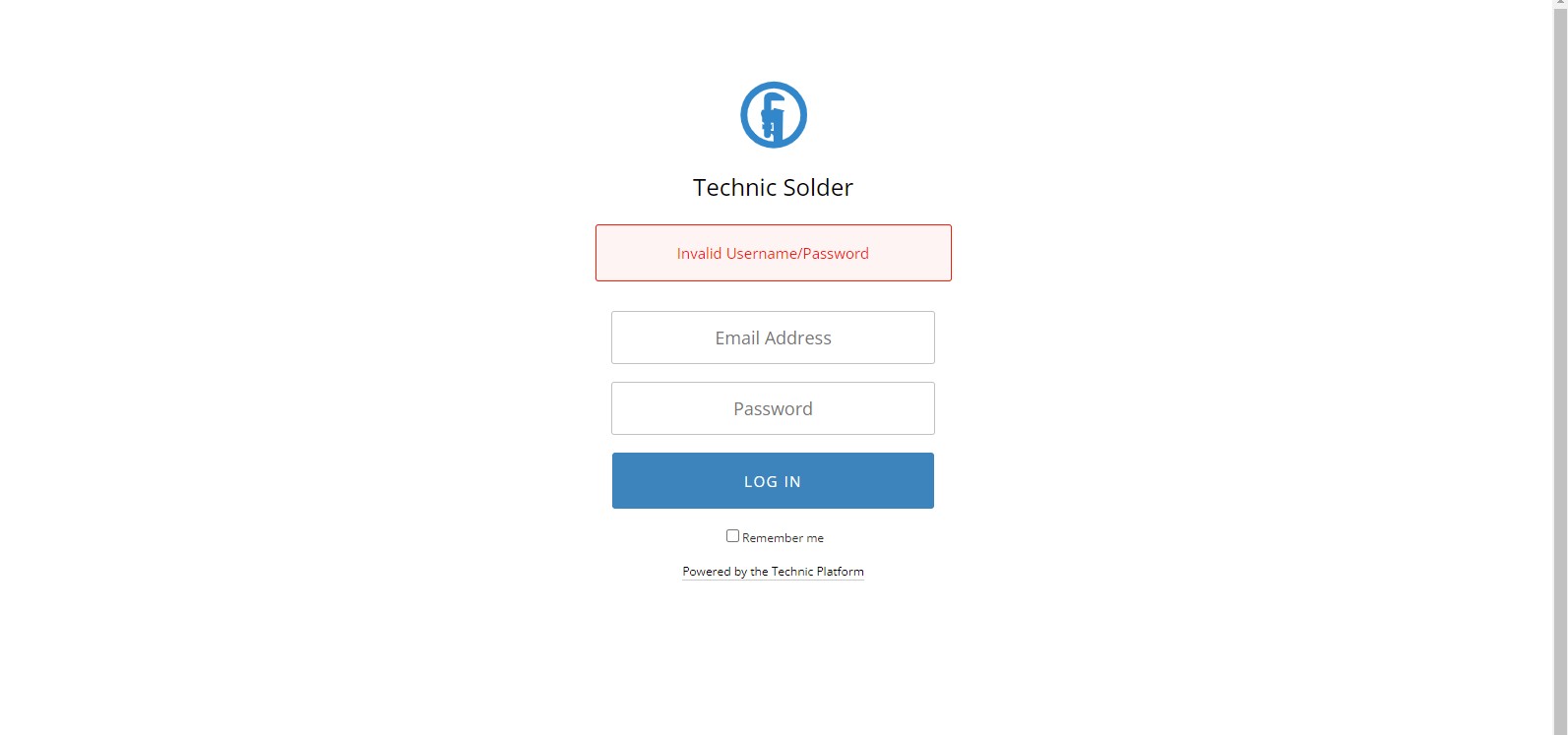Invalid Username or Password · Issue #716 · TechnicPack/TechnicSolder · GitHub
