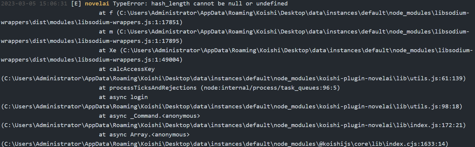 Bug: 发生未知错误，沙盒测试无法通过 · Issue #181 · koishijs/novelai-bot · GitHub