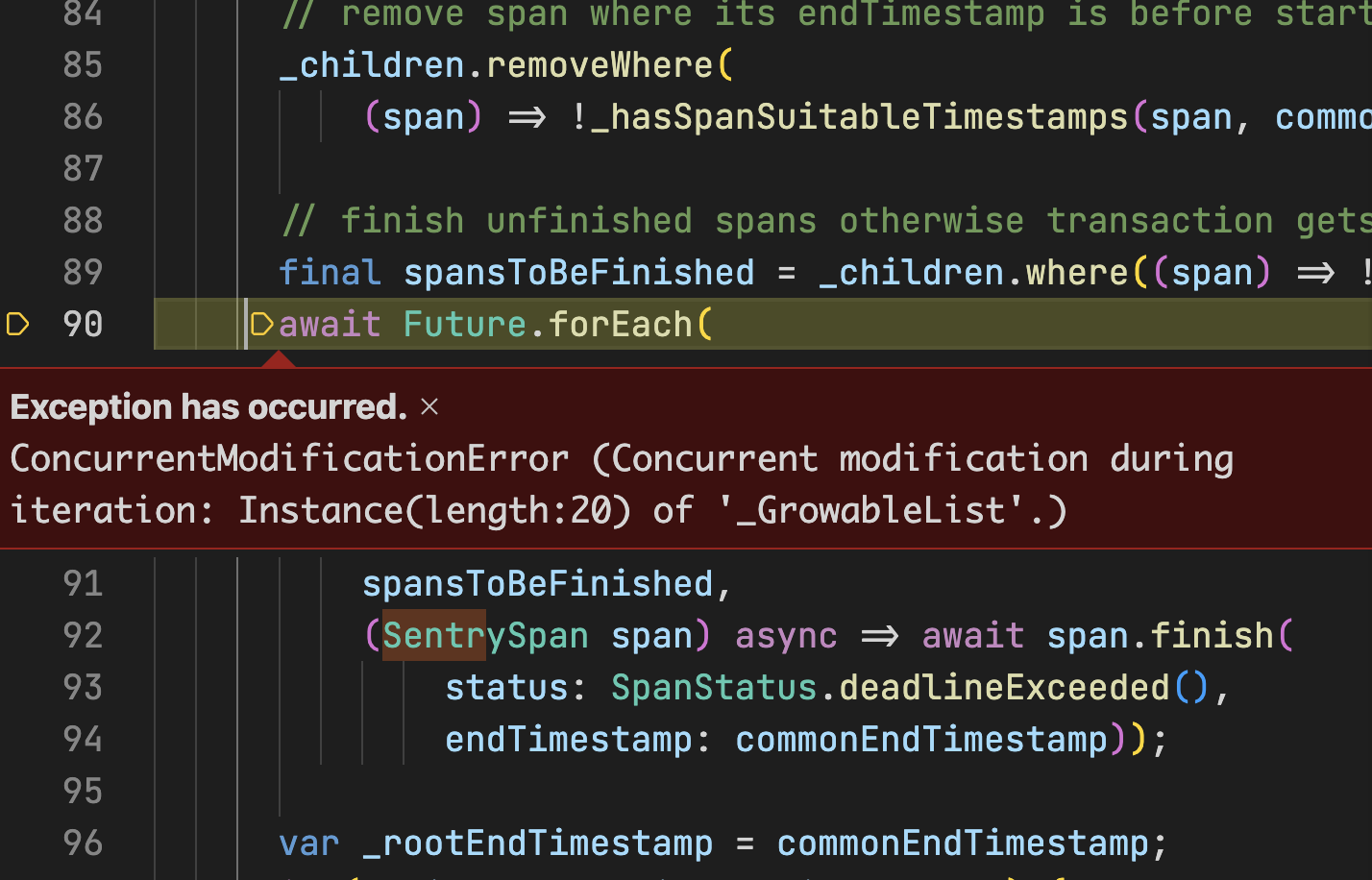 ConcurrentModificationError when doing performance tracing · Issue ...