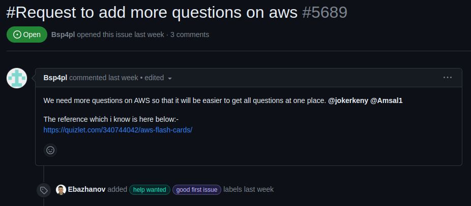 #Request to add more questions on aws #5689 by webdev-ashishk · Pull Request #5714 · Ebazhanov ...