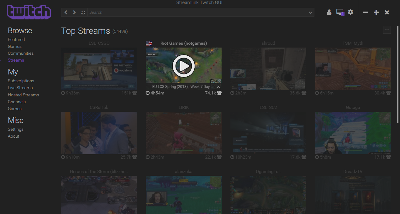 Non illuminated channel search HUD is annoying · Issue #543 · streamlink/streamlink-twitch-gui ...