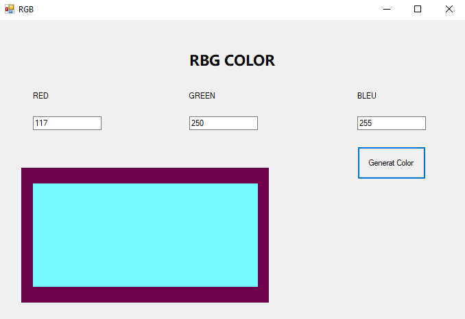 GitHub - BILALMRN/RGB_CreateColor_winForm: You can input the red, green ...