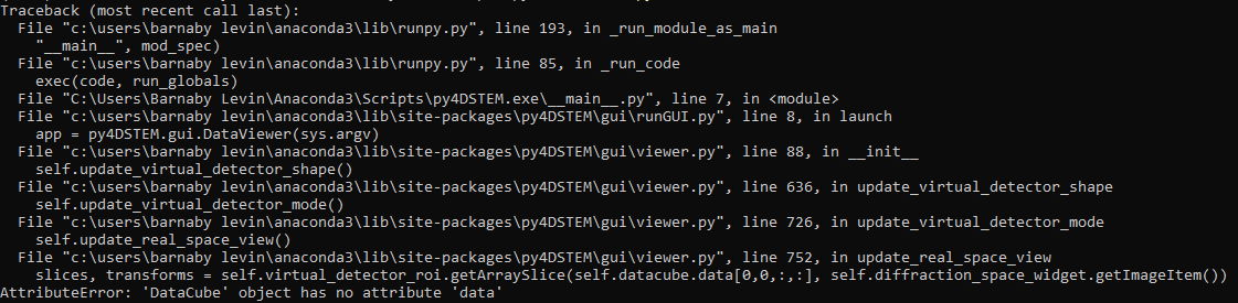 GUI will not open - AttributeError: 'DataCube' object has no attribute 'data' · Issue #89 ...