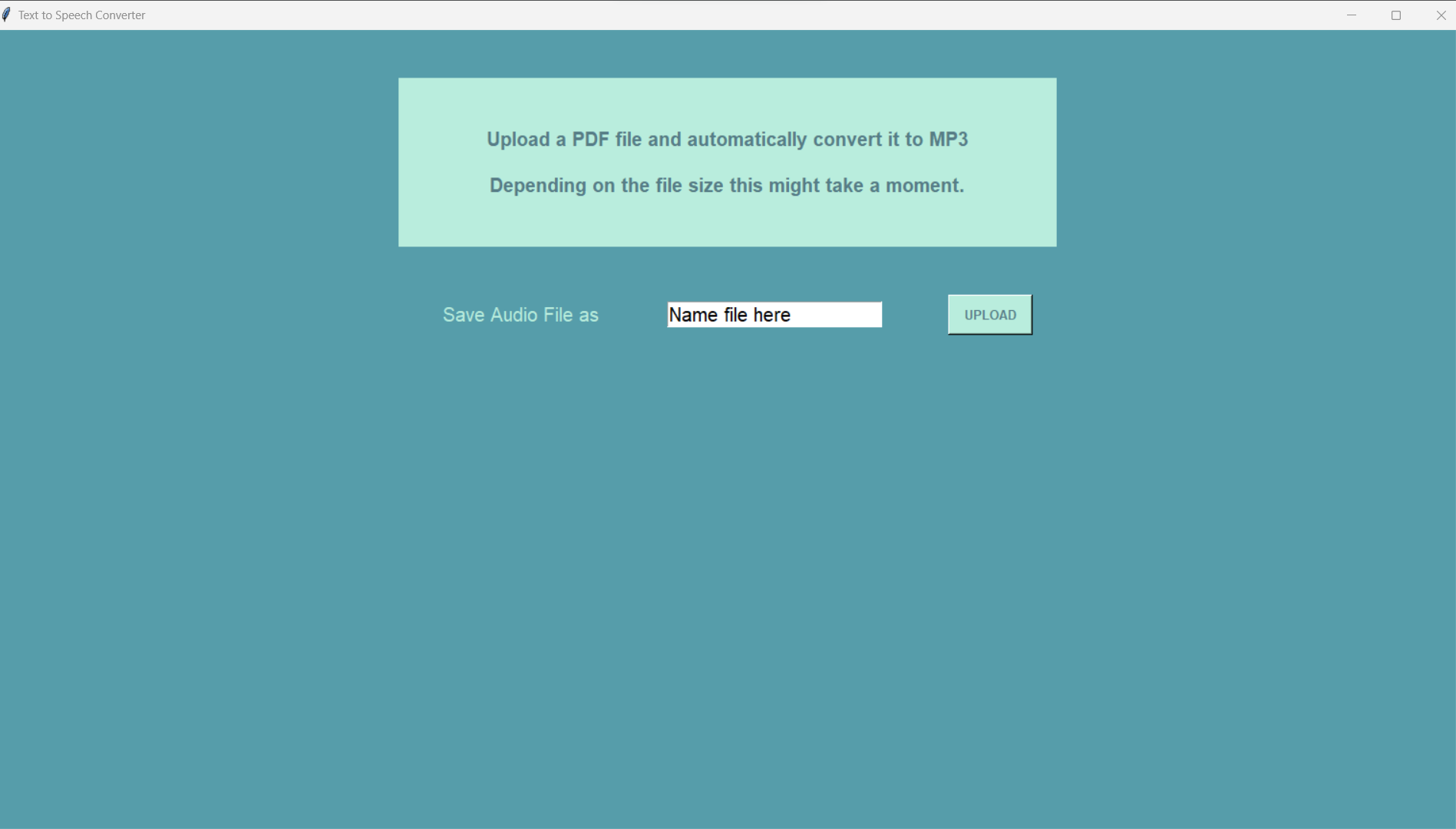 GitHub - lauraporsch/PDFtoAudio: Allows User to upload a pdf file ...