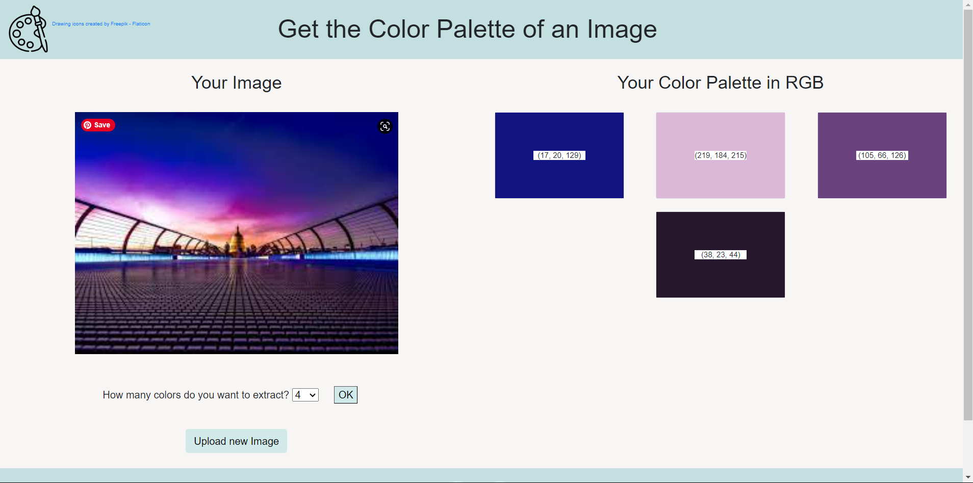 GitHub - lauraporsch/ColorPalette: Website that allows Users to upload an image and get the ...