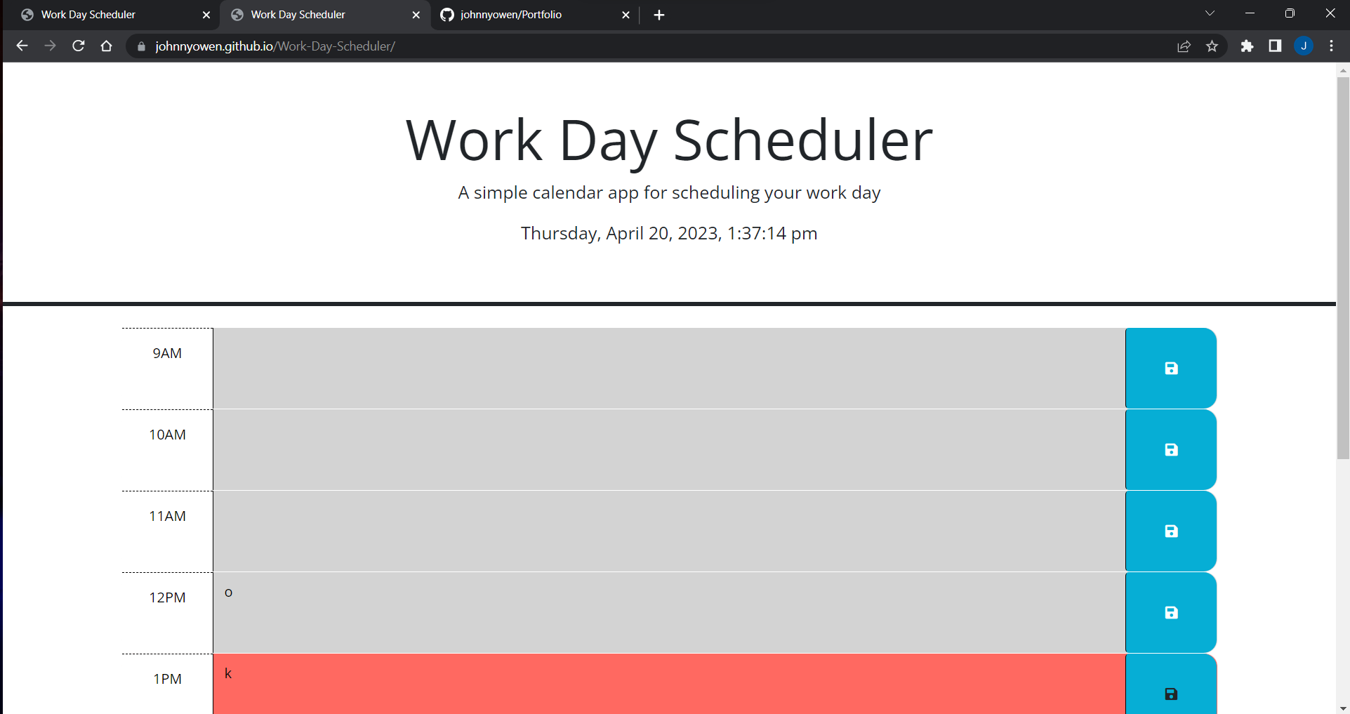GitHub - johnnyowen/Work-Day-Scheduler