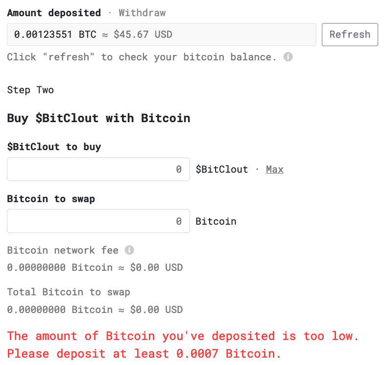 user doesn't meet the min 0.0007 BTC requirement if they deposited it in small chunks · Issue ...