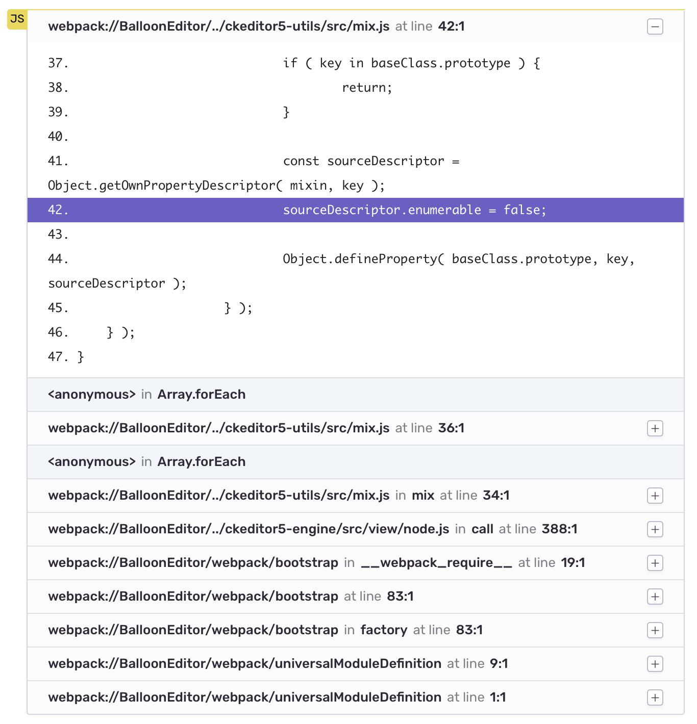 Cannot set property 'enumerable' of undefined · Issue #2040 · ckeditor/ckeditor5 · GitHub