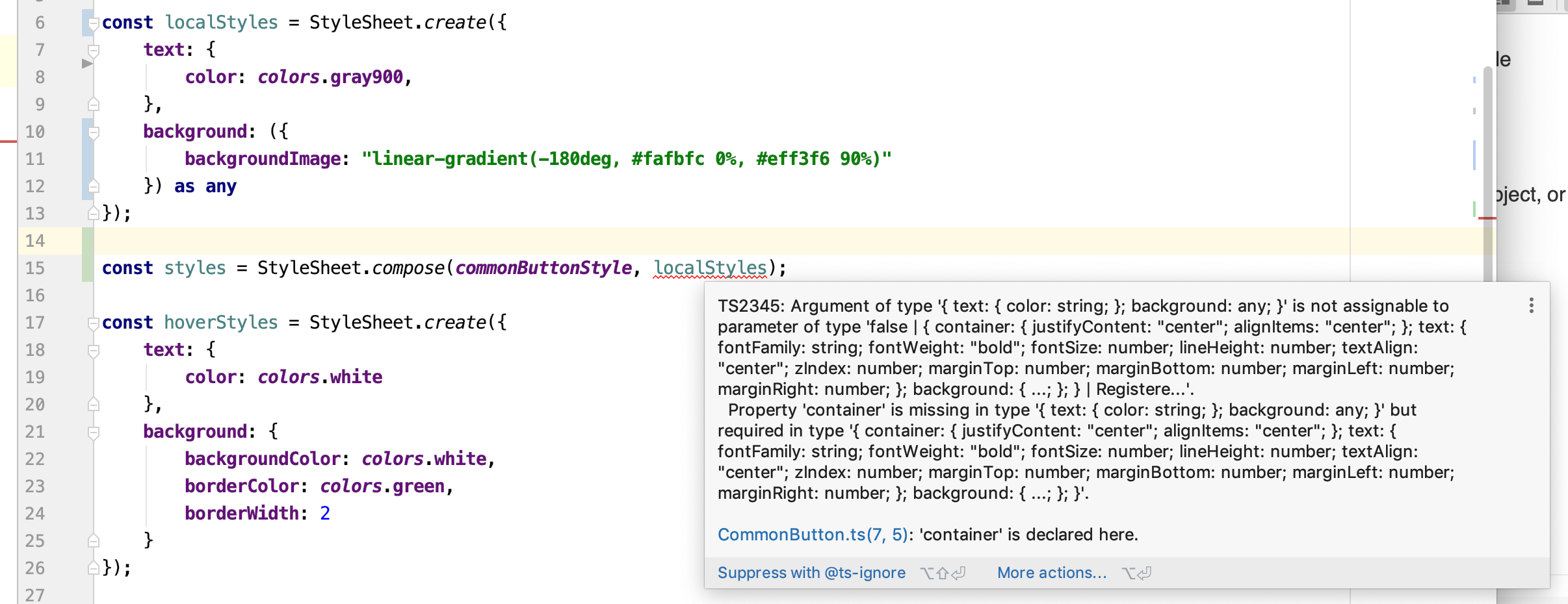 StyleSheet.compose shows unexpected TS error · Issue #239 · react-figma ...