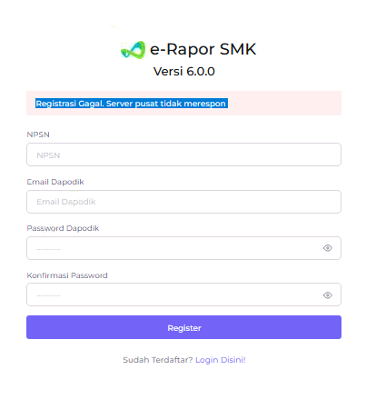 Tidak bisa registrasi erapor · Issue #176 · eraporsmk/erapor6 · GitHub