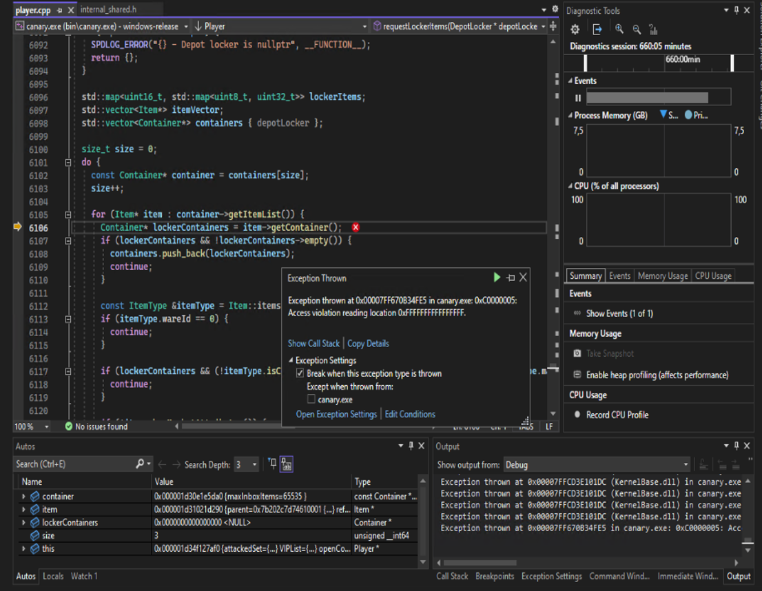 Depo crashed server · Issue #908 · opentibiabr/canary · GitHub
