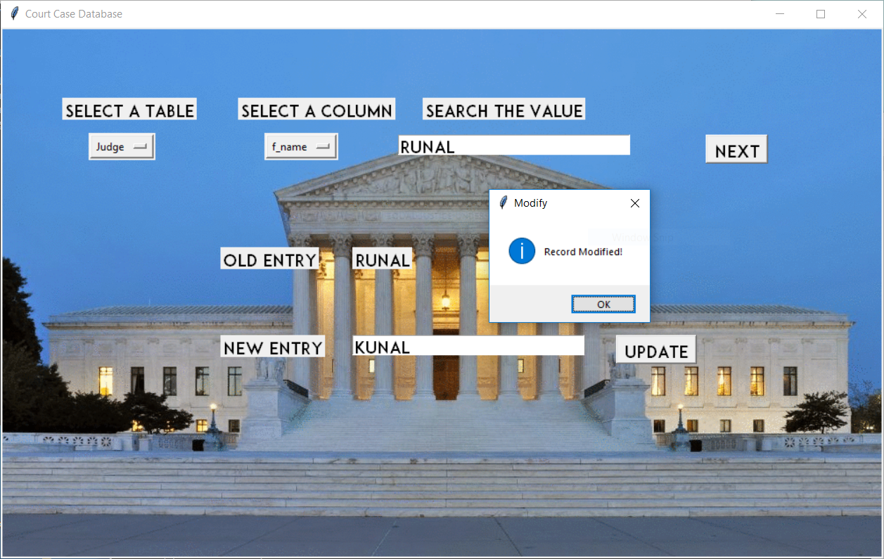GitHub - SamPusegaonkar/CourtRoomDatabase: CourtRoom Database ...