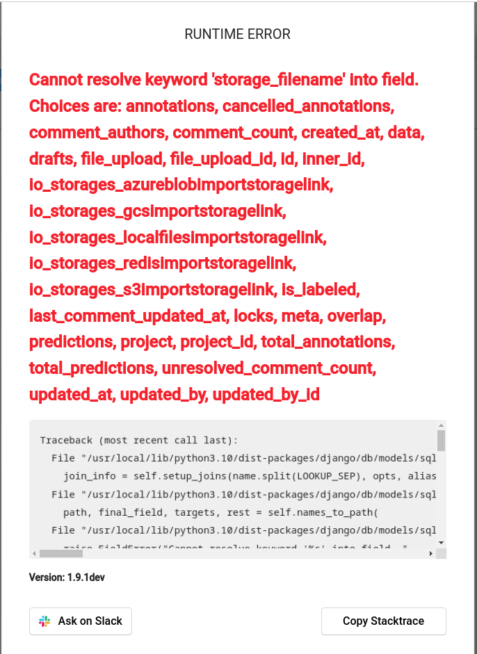 Filter on "Storage filename" · Issue #4824 · HumanSignal/label-studio · GitHub
