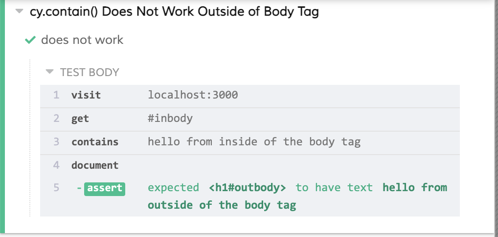 cy.contains() does not locate text outside of the body element · Issue #9268 · cypress-io ...