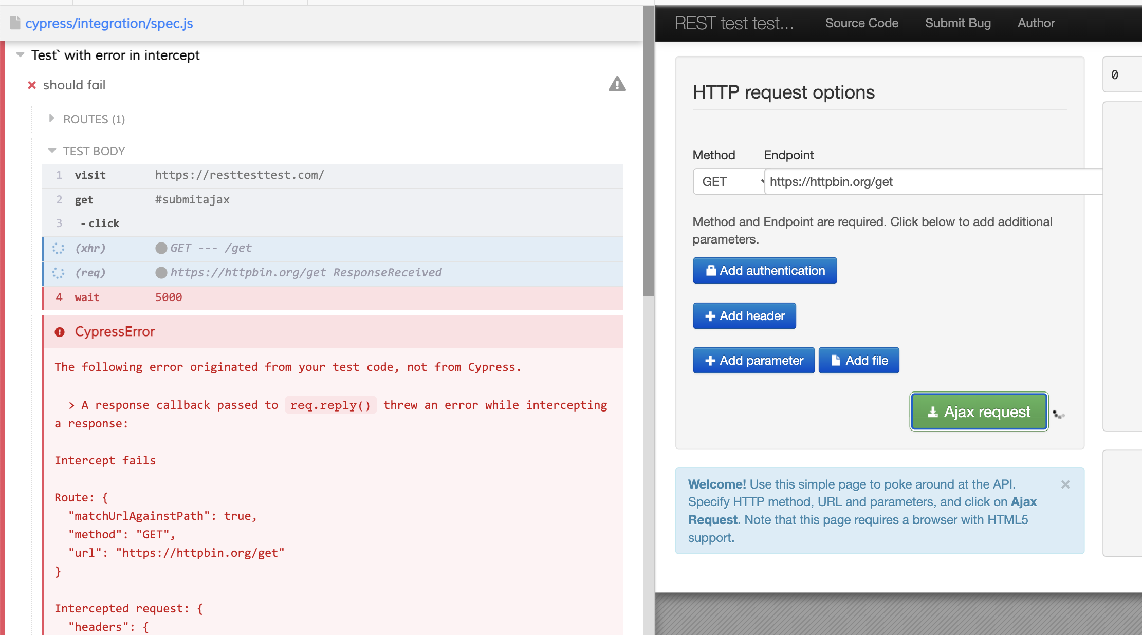Tercept With Uncaught Cypresserror Stops The Test But Doesnt Mark Test As Failed · Issue