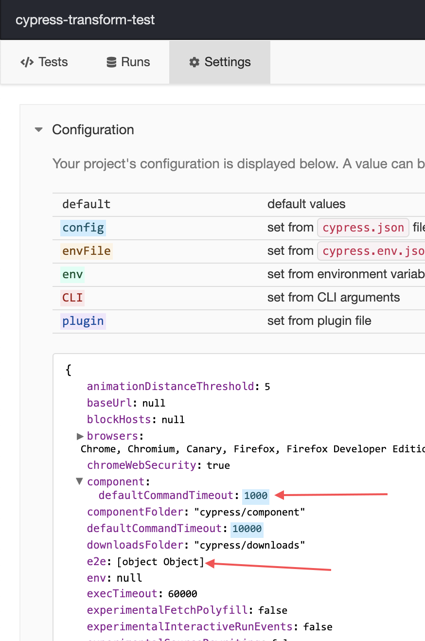 In Desktop Gui E2e And Component In Config Display As Object Object · Issue 16269 · Cypress 