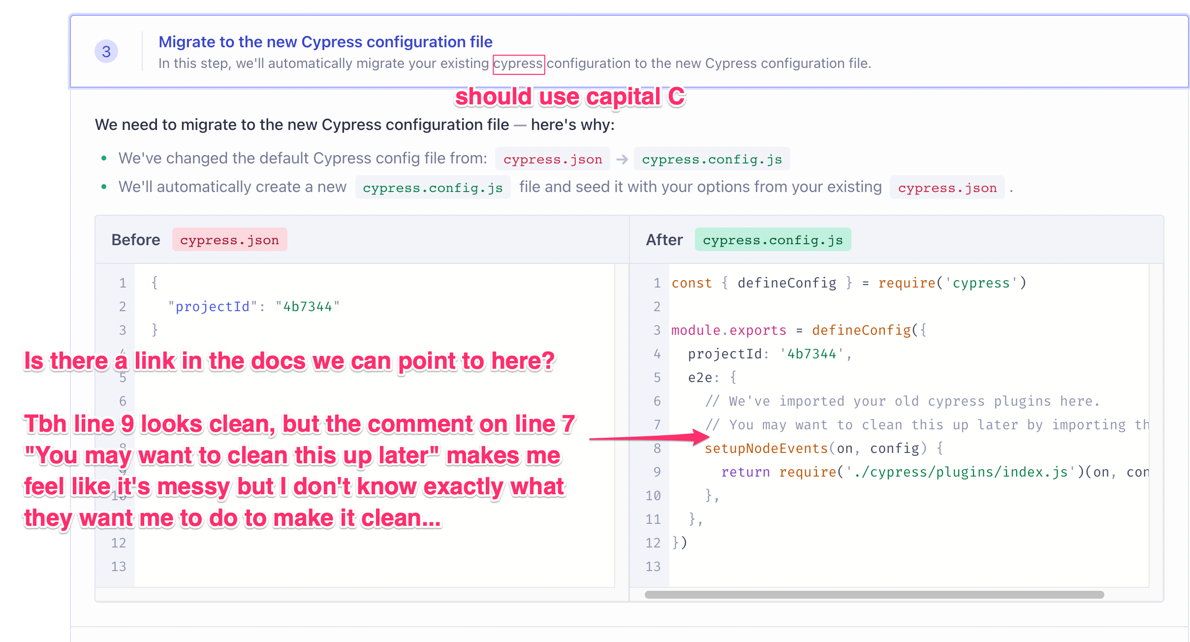 Cypress Should Be Capitalized In Step 3 Of Migration Text · Issue
