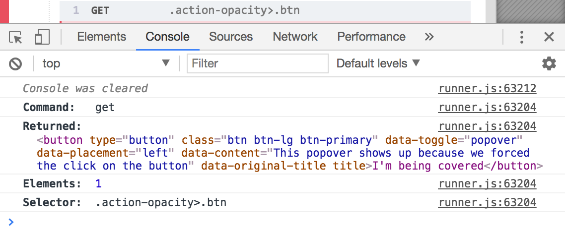 Update verbiage in Cypress application to display what commands 'yield' as opposed to 'return ...