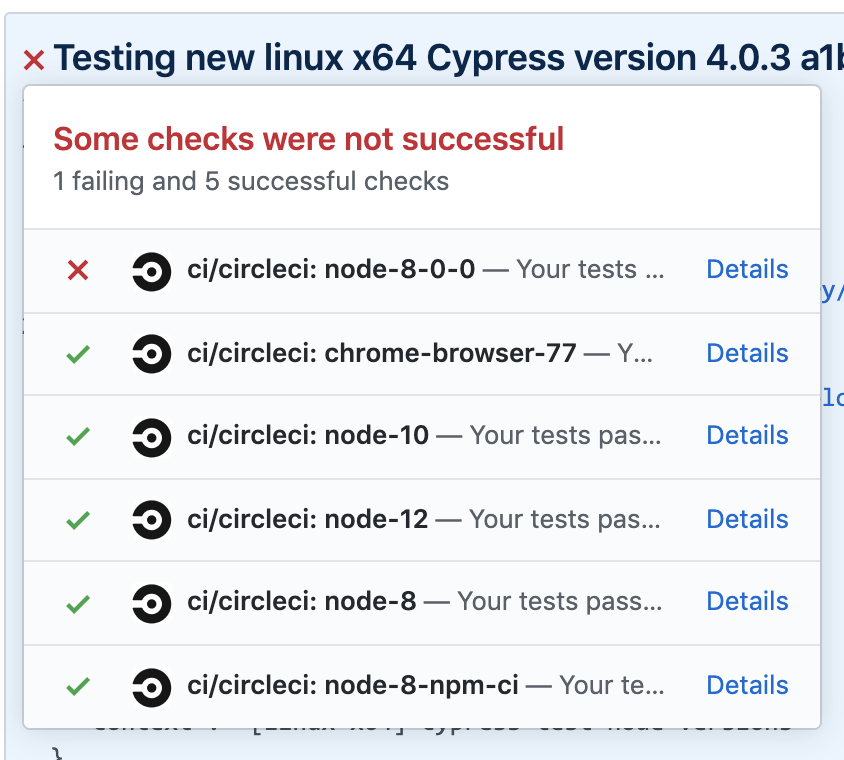 Tests Against Cypress Test Node Versions Not Properly Failing In Repo · Issue 6559 · Cypress