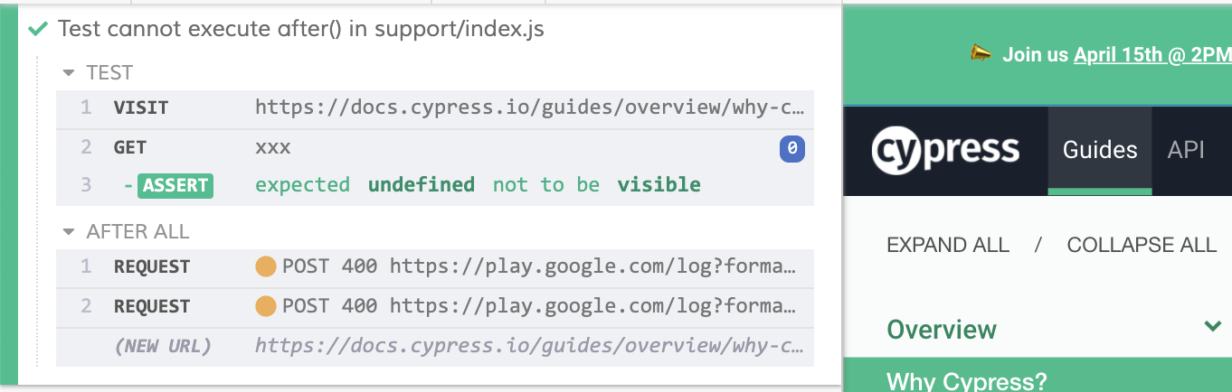 Cypress430 Cannot Execute Multiple Cypresspromise In After In Supportindexjs