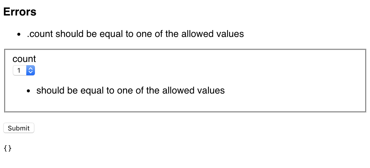 Enum Validation Fails For Numbers · Issue 1098 · Rjsf Teamreact