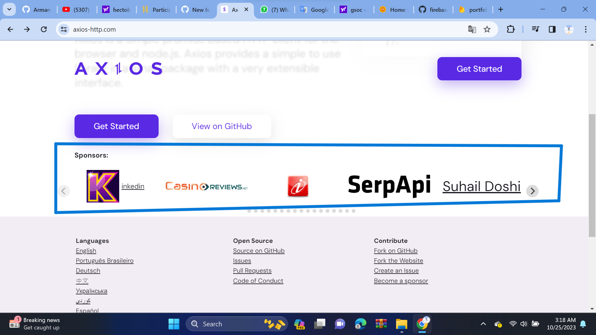 Create More Attractive Sponsors Section · Issue 6026 · Axiosaxios · Github