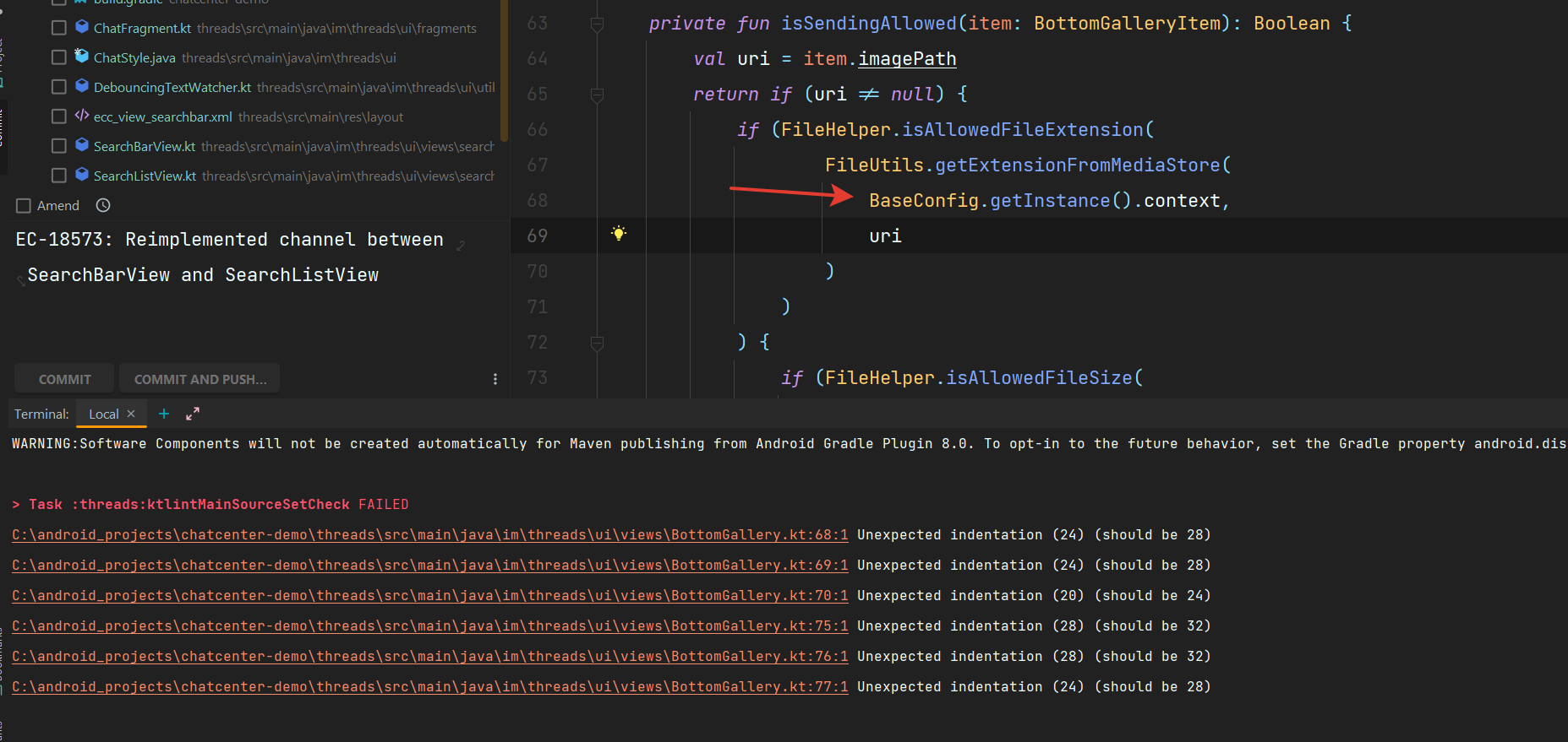 Unexpected Indentation Expected 8 Actual 12 · Issue 558 · Pinterest Ktlint · Github