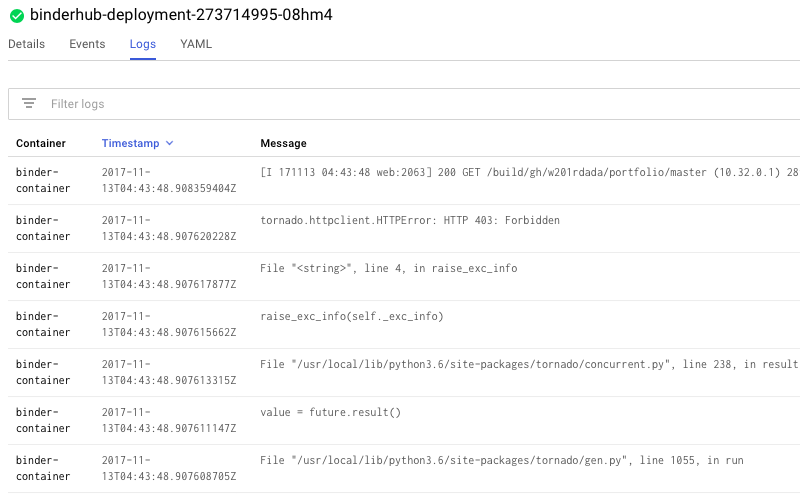 Tornadoclienterror 403 Forbidden · Issue 269 · Jupyterhubbinderhub · Github