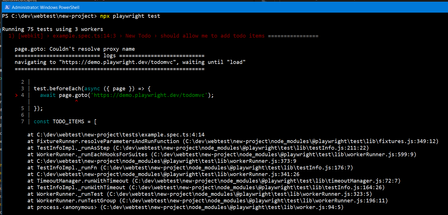 [Question] How to fix "page.goto: Couldn't resolve proxy name" for webkit under windows? · Issue ...