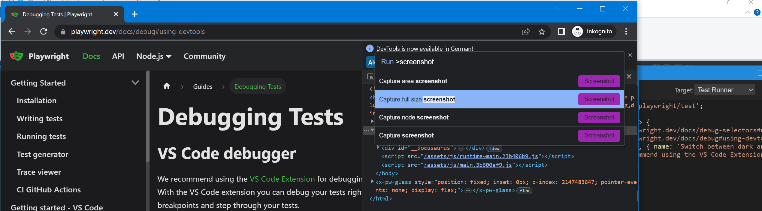 [BUG] Devtools taking screenshot closes browser · Issue #22551 · microsoft/playwright · GitHub