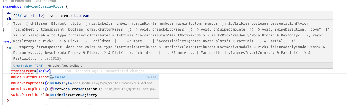 Why do I get the warning that transparent value is not supported ...