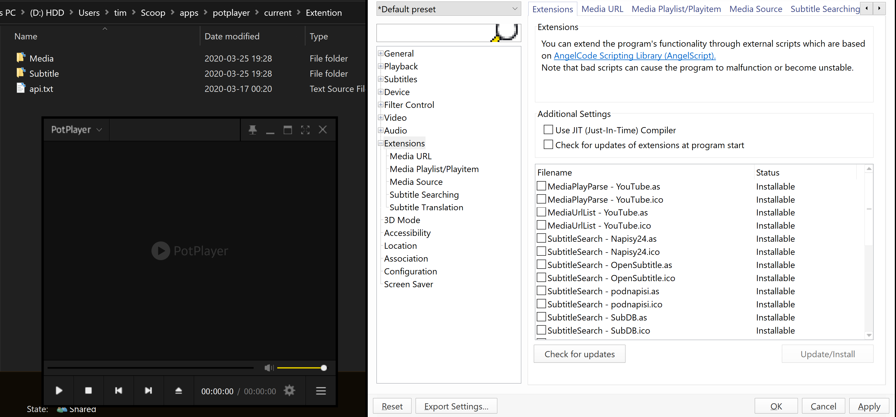 potplayer symlinked persisting extension folder spelled wrong · Issue #3764 · ScoopInstaller ...