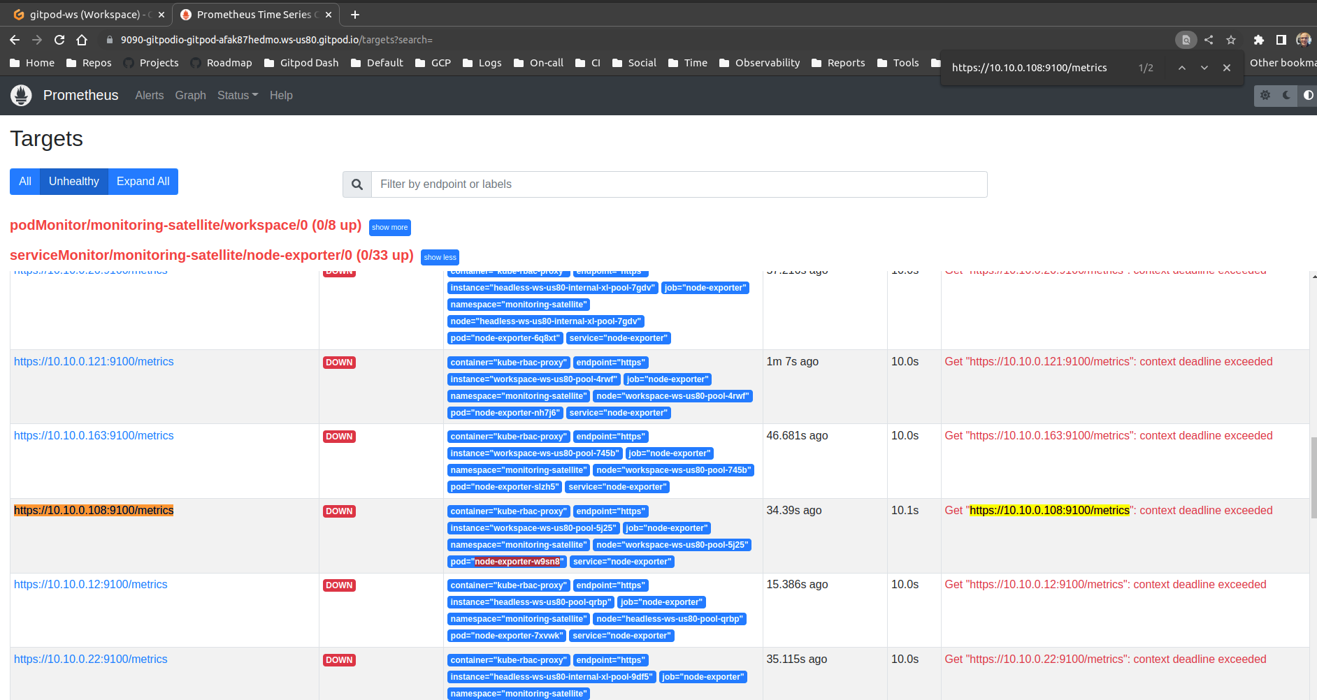 Must restart node-exporter pod for a node's metrics to be exported · Issue #376 · gitpod-io ...