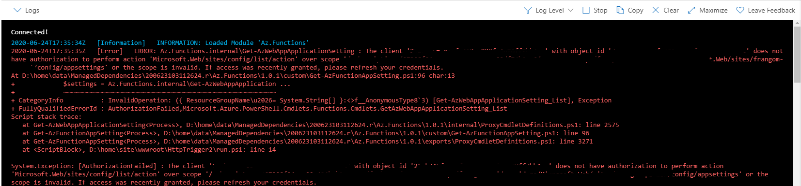 Unable to ignore information stream output for Azure cmdlets generated with the last tooling ...