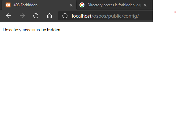 Directory access forbidden when trying to access configurations page ...