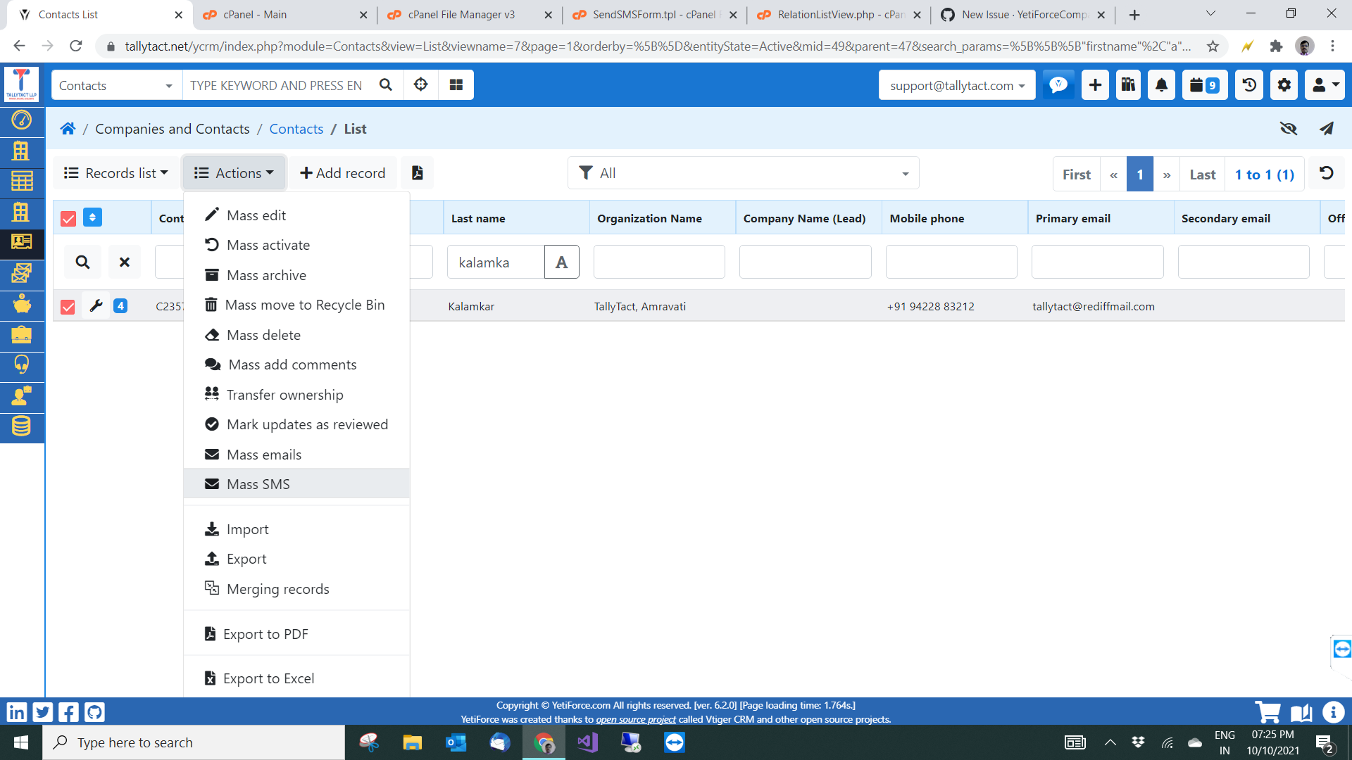 Bug Mass Sms Does Not Work · Issue 15289 · Yetiforcecompanyyetiforcecrm · Github