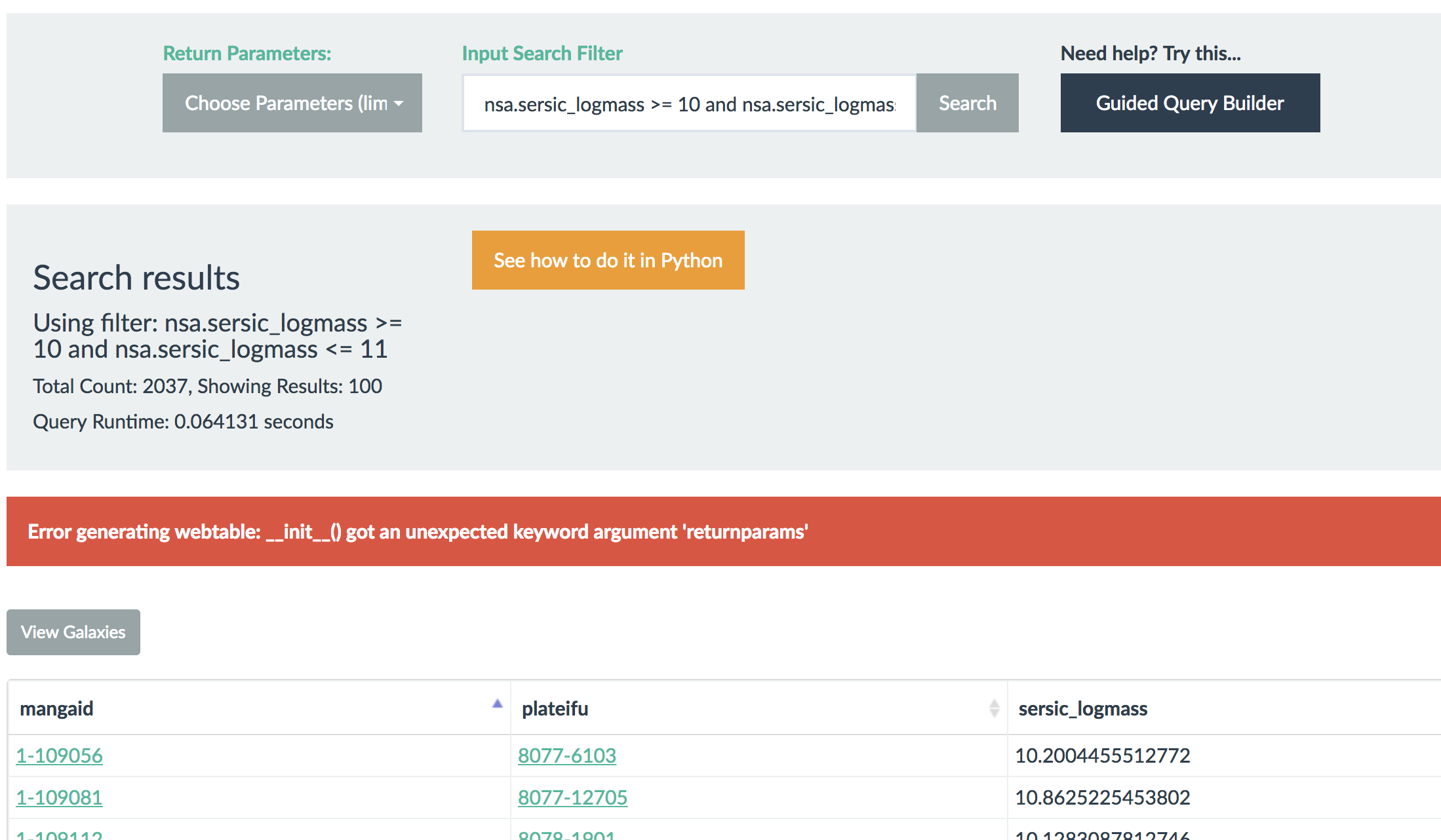Web Query · Issue #627 · sdss/marvin · GitHub