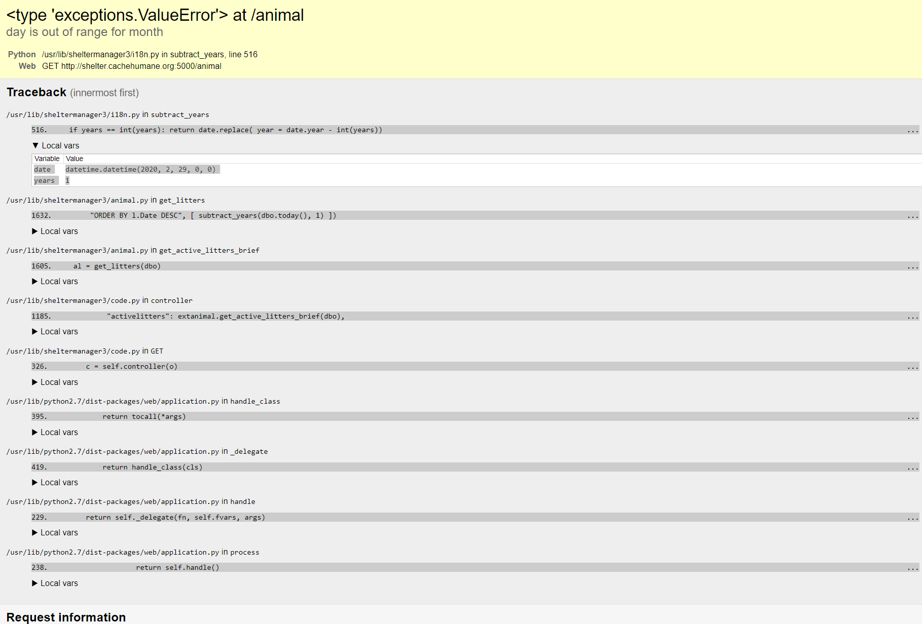 Leap year date is breaking animal records · Issue #740 · sheltermanager/asm3 · GitHub