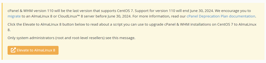 Supported Way to Alter the WHM Display Banner regarding Elevate · Issue #204 · cpanel/elevate ...