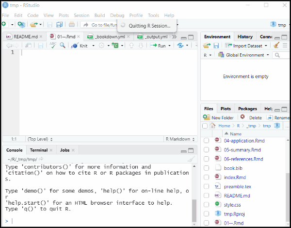 Empty Rmd file freezes RStudio 1.4 in Bookdown project · Issue #8453 · rstudio/rstudio · GitHub