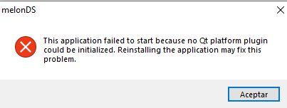 Error opening melonDS emulator: "no Qt platform plugin could be ...