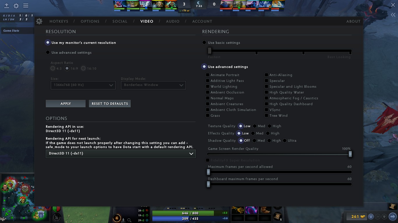 Game Screen Render Quality