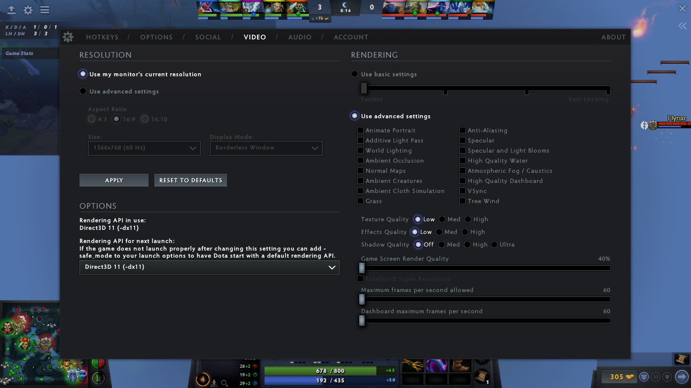 Game Screen Render Quality