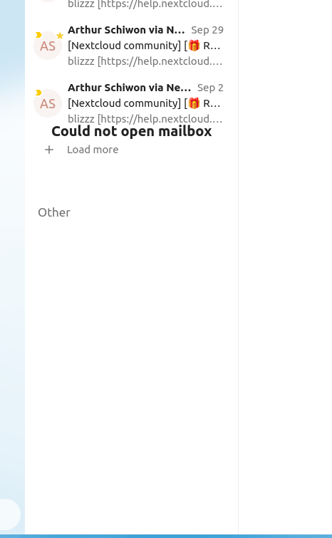"loading messages" spinner overlays envelope list in Priority Inbox ...